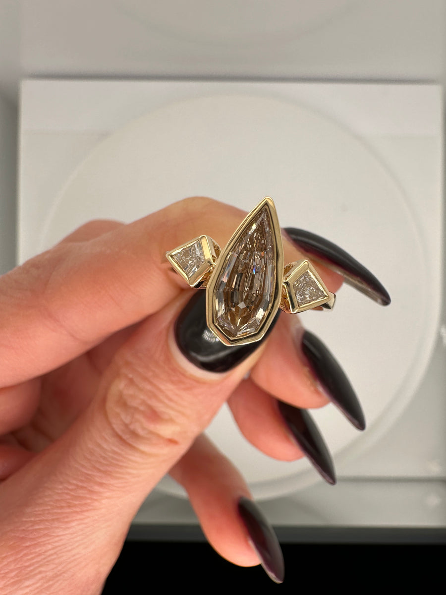1.17 MODIFIED CHAMPAGNE PEAR SHAPE RING – O R I A N N E