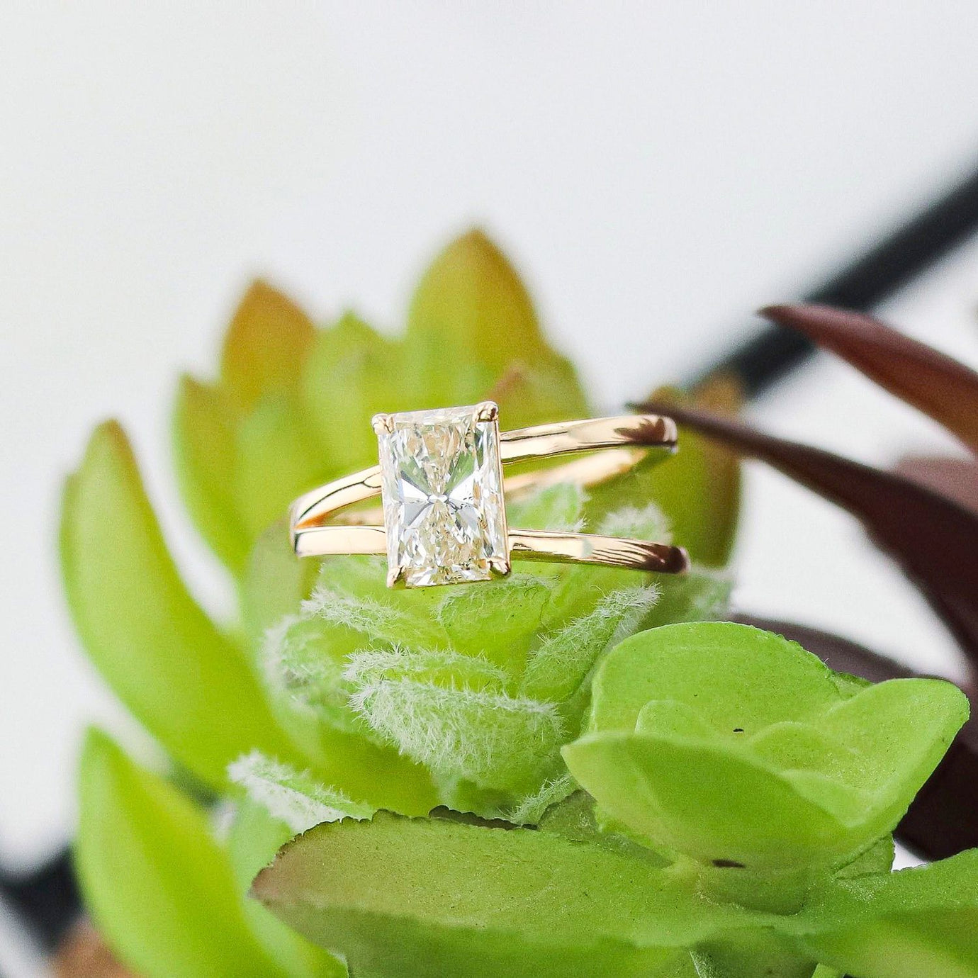 2.00 RADIANT CUT DIAMOND OFF-SET RING – O R I A N N E